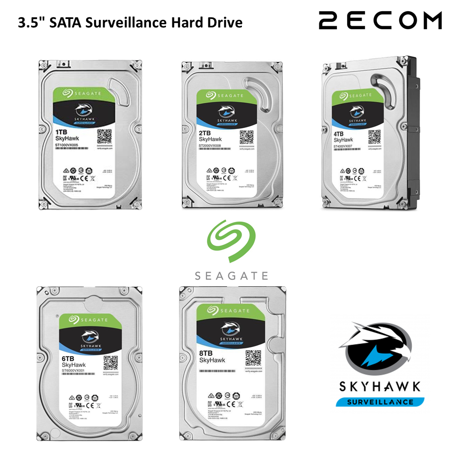 Seagate Skyhawk 1TB 2TB 4TB 6TB 8TB 10TB 3.5" SATA Surveillance Hard ...