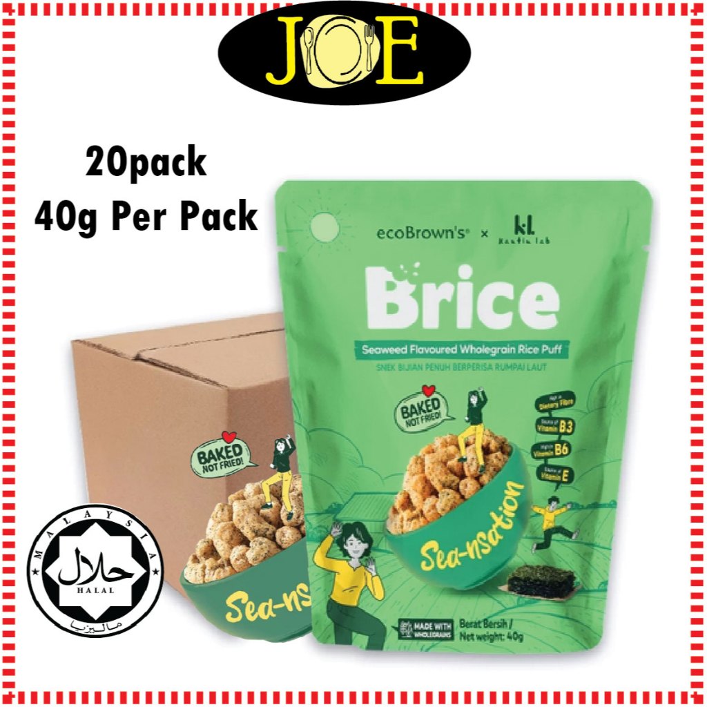 ecoBrown’s Brice Seaweed Flavoured Wholegrain Rice Puff [40g] x 20pack ...