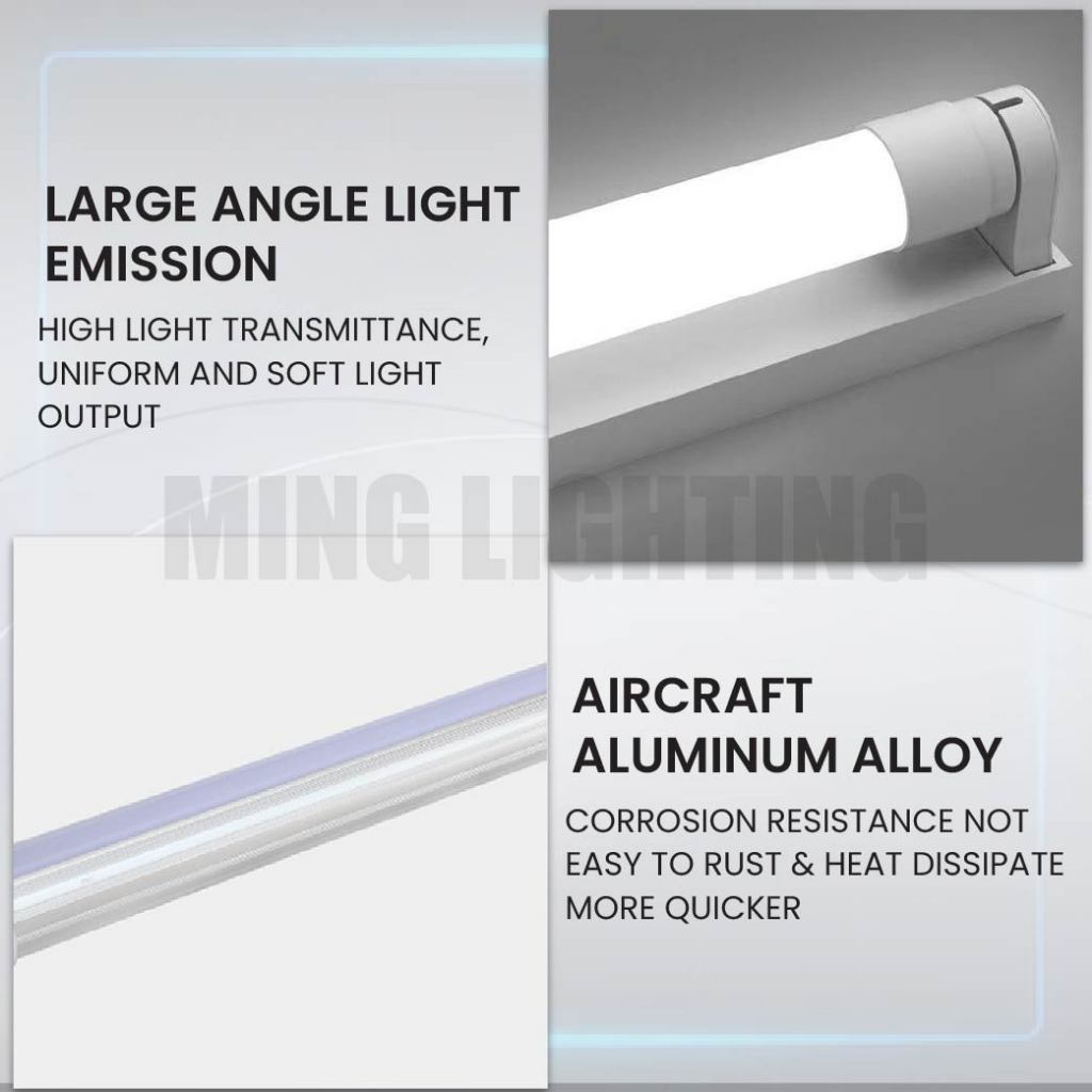 LED Fluorescent T8 4Ft Complete Set Light Lampu Kalimantang Panjang Casing Wall Ceiling Lighting ...