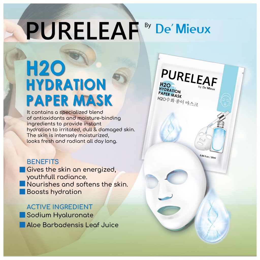 PURELEAF - H20 HYDRATION PAPER MASK 10PCS | Shopee Malaysia