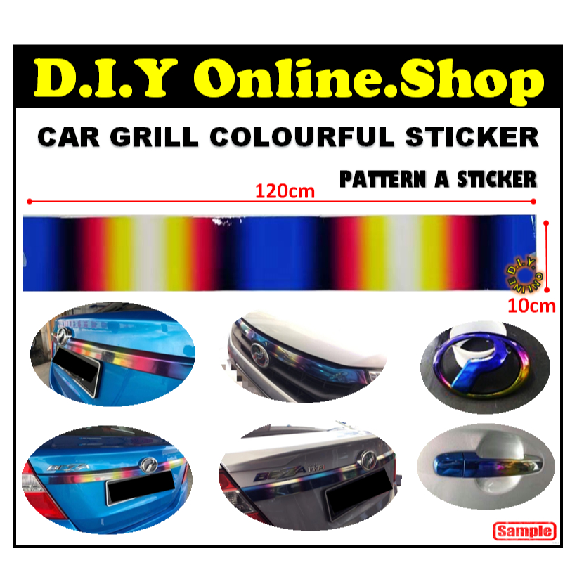 Car Wrapping Sticker New Wrap Chrome Grill. CAR GRILL COLOURFUL STICKER ...
