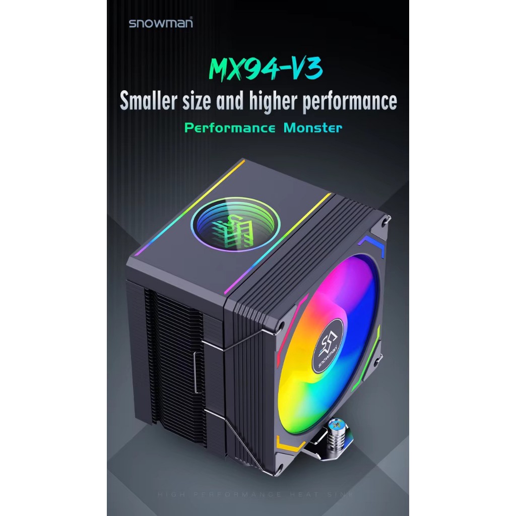 SNOWMAN MX94-V3 ARGB Mini CPU Fan Cooler Heatsink MATX ITX Intel Core ...