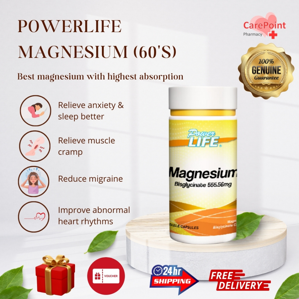 (100% GENUINE!) POWERLIFE MAGNESIUM 60'S #IMPROVE SLEEP QUALITY ...