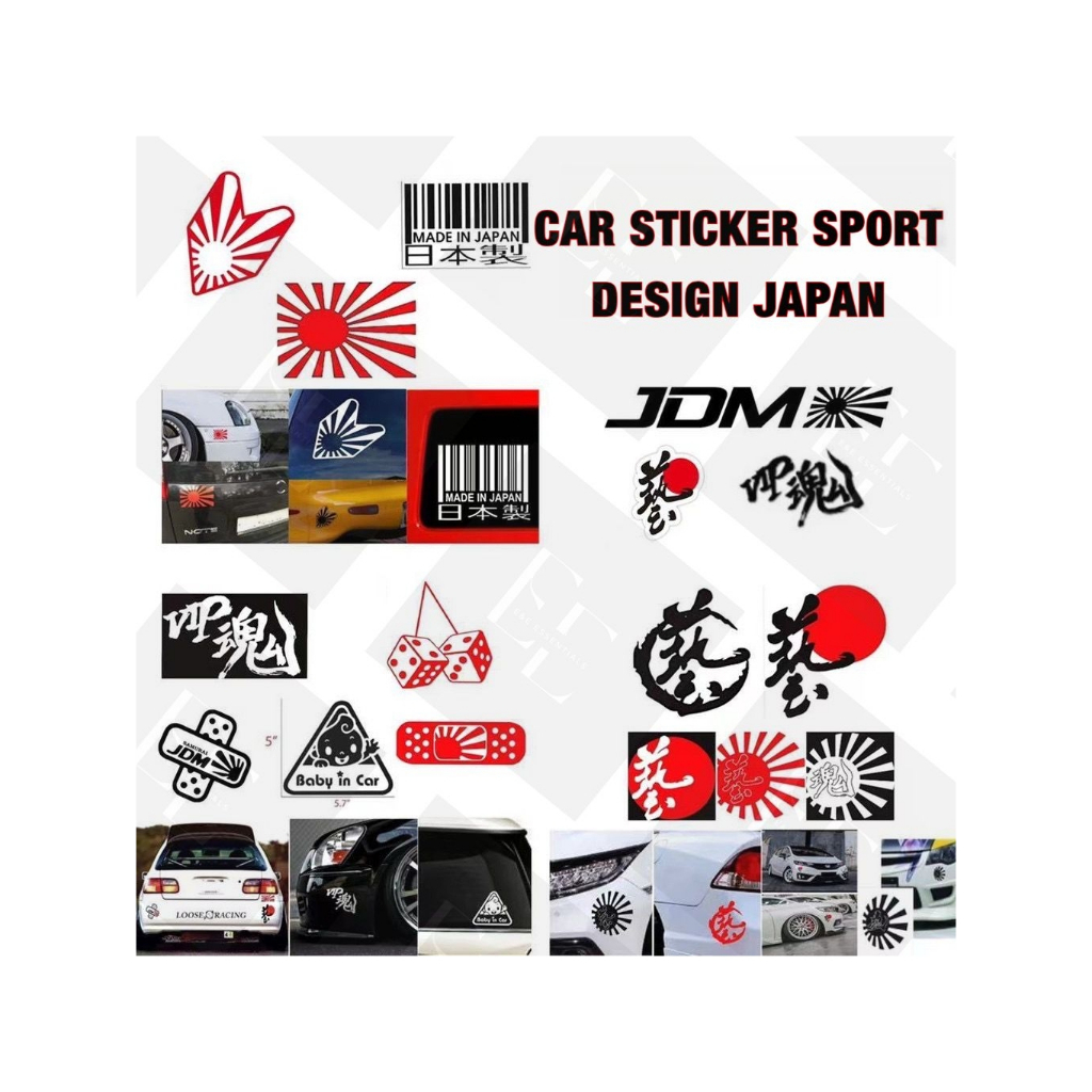 1pc Car Sticker Motor Vinyl Samurai JDM Bumper Cermin JS Racing Perodua ...