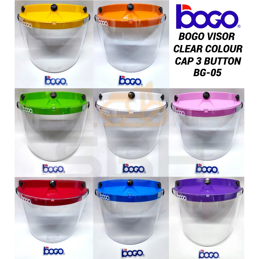 VISOR BOGO 05 # untuk Helmet SGV MHR MS88 dengan 3 Butang Polycarbonate ...