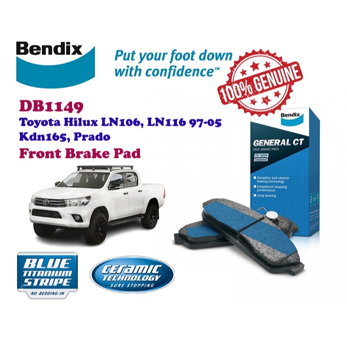 TOYOTA LN106, LN166, KDN165, PRADO KZJ95 FRONT BENDIX BRAKE DISC PAD DB1149 | Shopee Malaysia