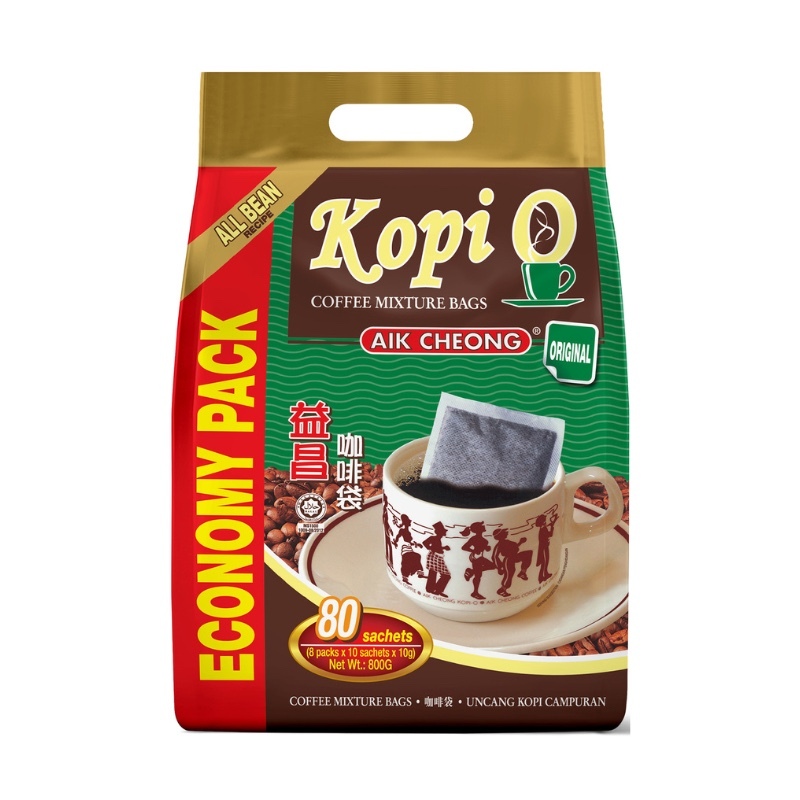 Aik Cheong Kopi-O Original Coffee Mixture Bags/ Uncang Kopi Campuran/ 益昌咖啡袋- Economy Pack 80 x ...