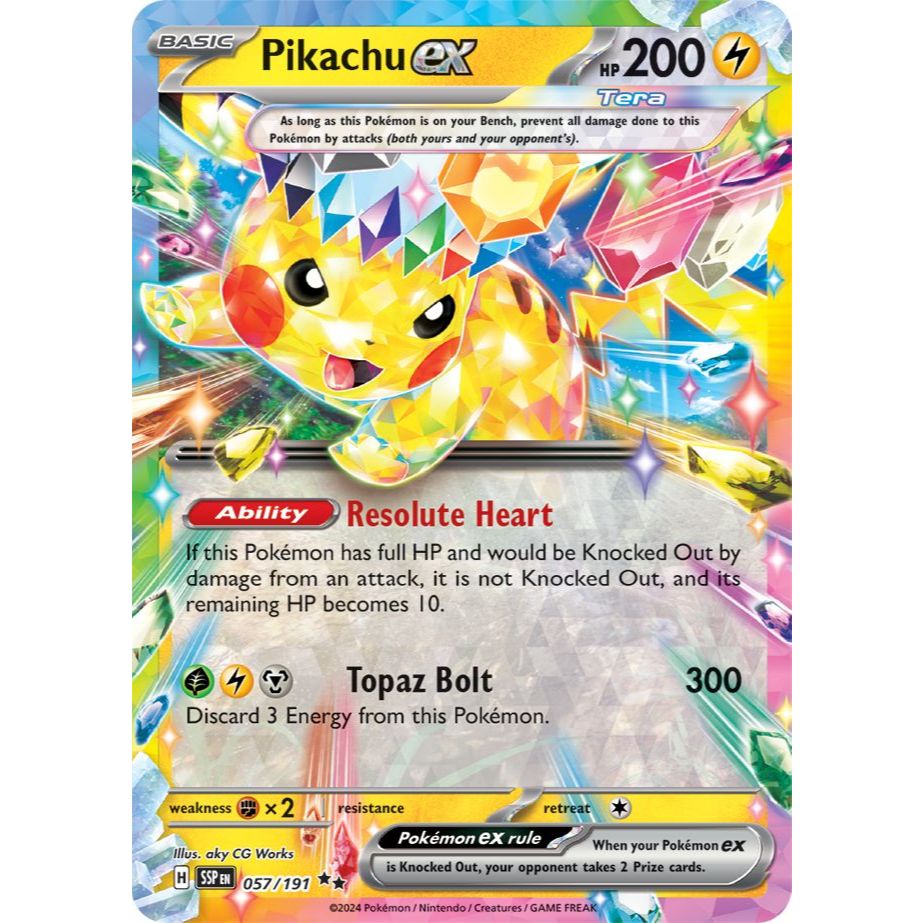Pikachu ex / 057/191 / Ultra Rare / Scarlet & Violet Surging Sparks Pokemon Trading Card Game ...