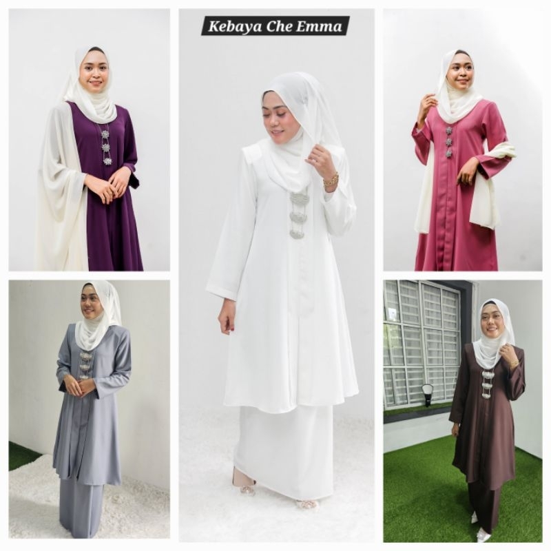 Kebaya Labuh Che Emma Klasik S to 3xl V2 (cutting loose) | Shopee Malaysia