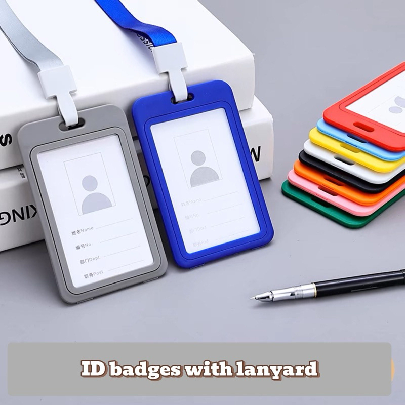 Lanyard with ID Badge Holder Waterproof Vertical Name Tags Card Labels ...
