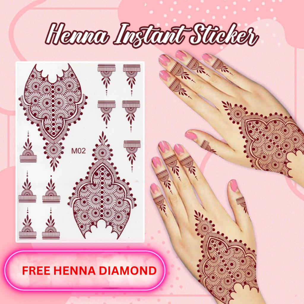 New Instant Henna Waterproof Sticker Tattoo For Bride Stiker Inai ...