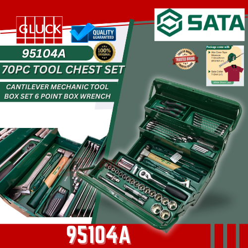 SATA 95104A 70PC TOOL CHEST SET TOOL SET BOX SOCKET SET QUALITY ...