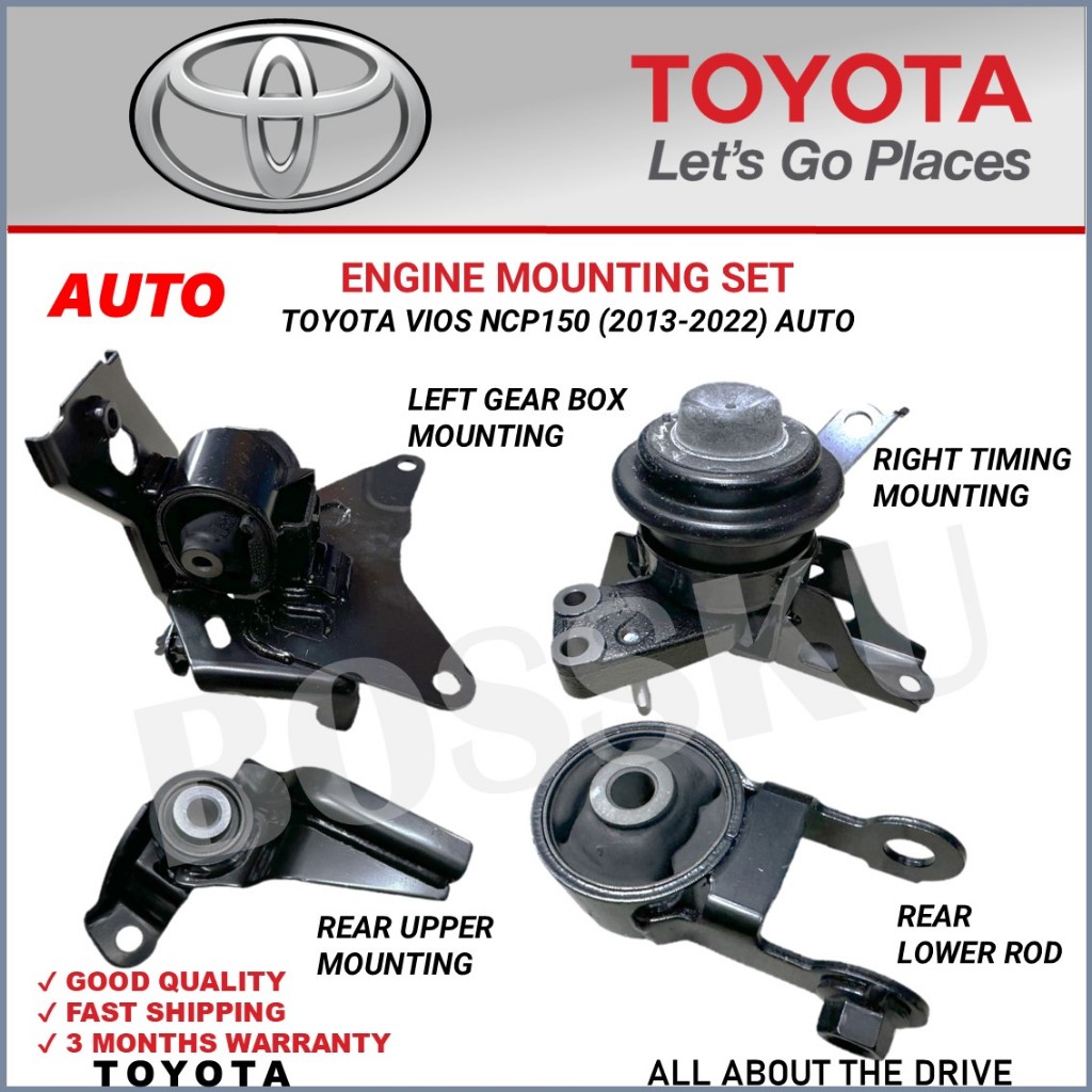ENGINE MOUNTING SET 1 SET 4 PCS - TOYOTA VIOS NCP150 (2013-2022) AUTO ...