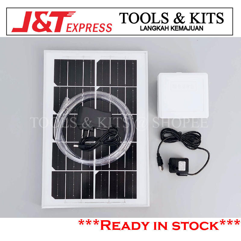 Solar Water Pump Set with 5V 10W Solar Panel + Battery Built-In 24 ...