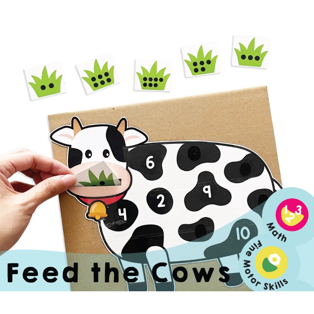 Softcopy] 113- Feed the Cow 1-20 Number Activity Kids Printable ...
