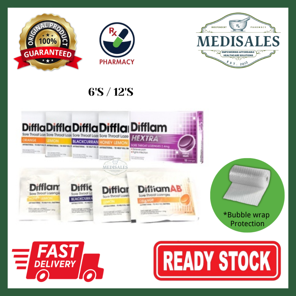 DIFFLAM AB / HEXTRA SORE THROAT LOZENGES 6'S /12'S (ORANGE ...