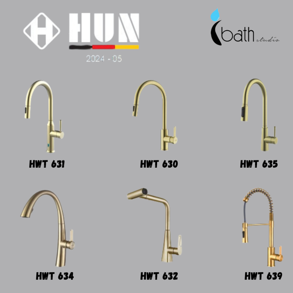 HUN Gold Color Kitchen Pull Out Tap | Shopee Malaysia