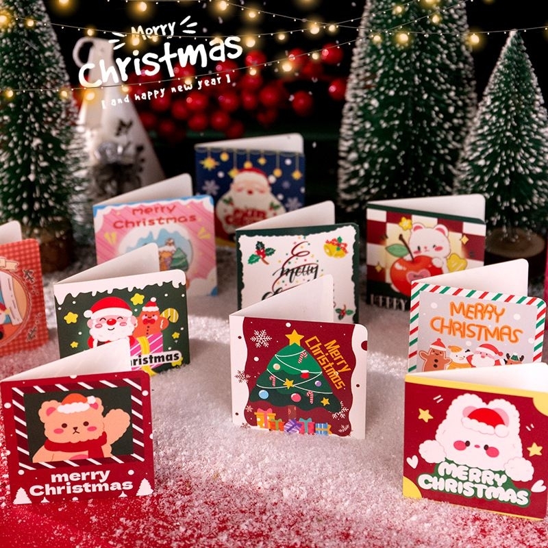 Four Square Merry Christmas Cards Greeting Wishing Snowman Blessing ...