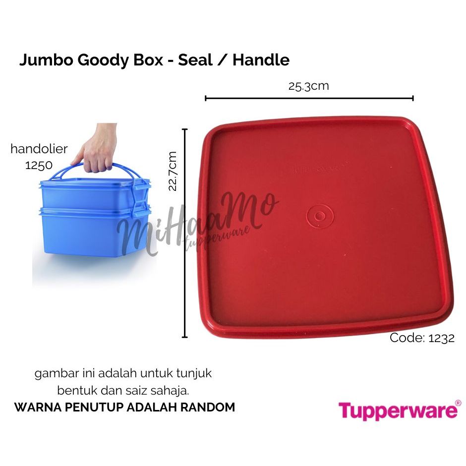 Tupperware PENUTUP SAHAJA Spare Part Lid and Handle for Jumbo Goody Box ...
