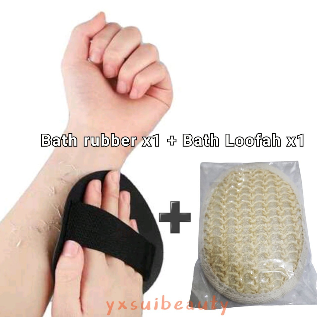 (combo jimat) loofah + Rubbing bath tool Painless bath towel powerful ...