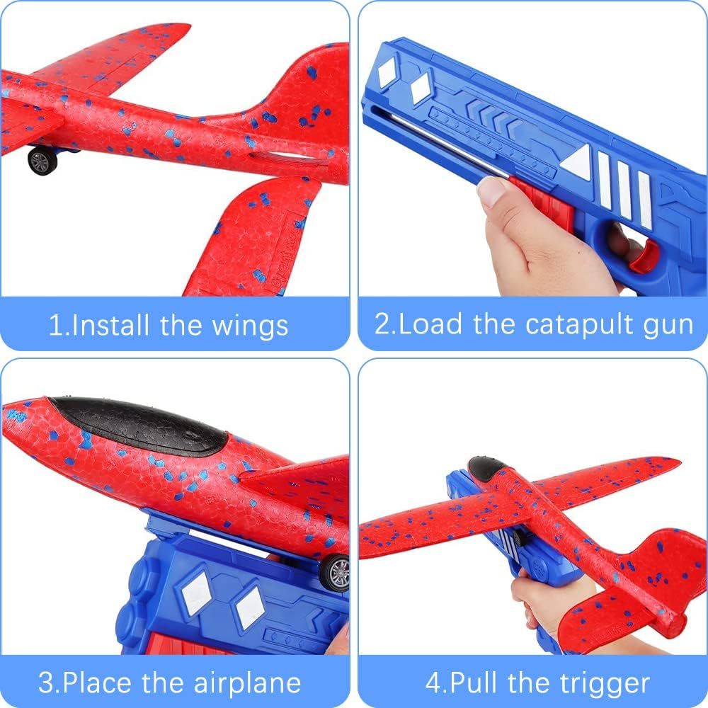 Flaunting Airplane Launcher Kids Children Gun Catapult Glider Game Kids ...