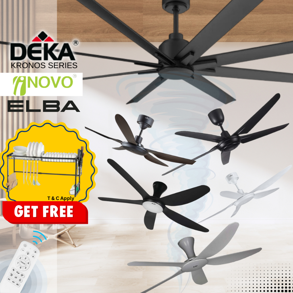 INOVO DEKA ELBA FANZ DC MOTOR LED KIPAS CEILING FAN SYILING 46" 56" 60 ...