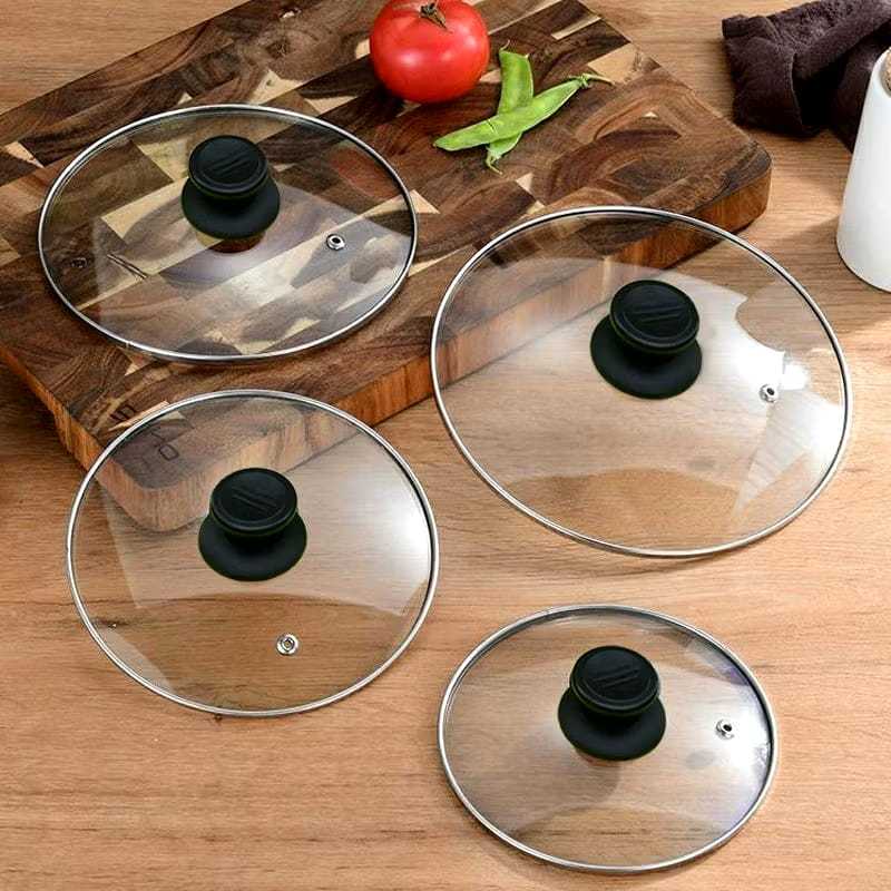 Tempered Glass Glass Lid with Handle Wok Cover Glass Pot Pan Kitchen ...