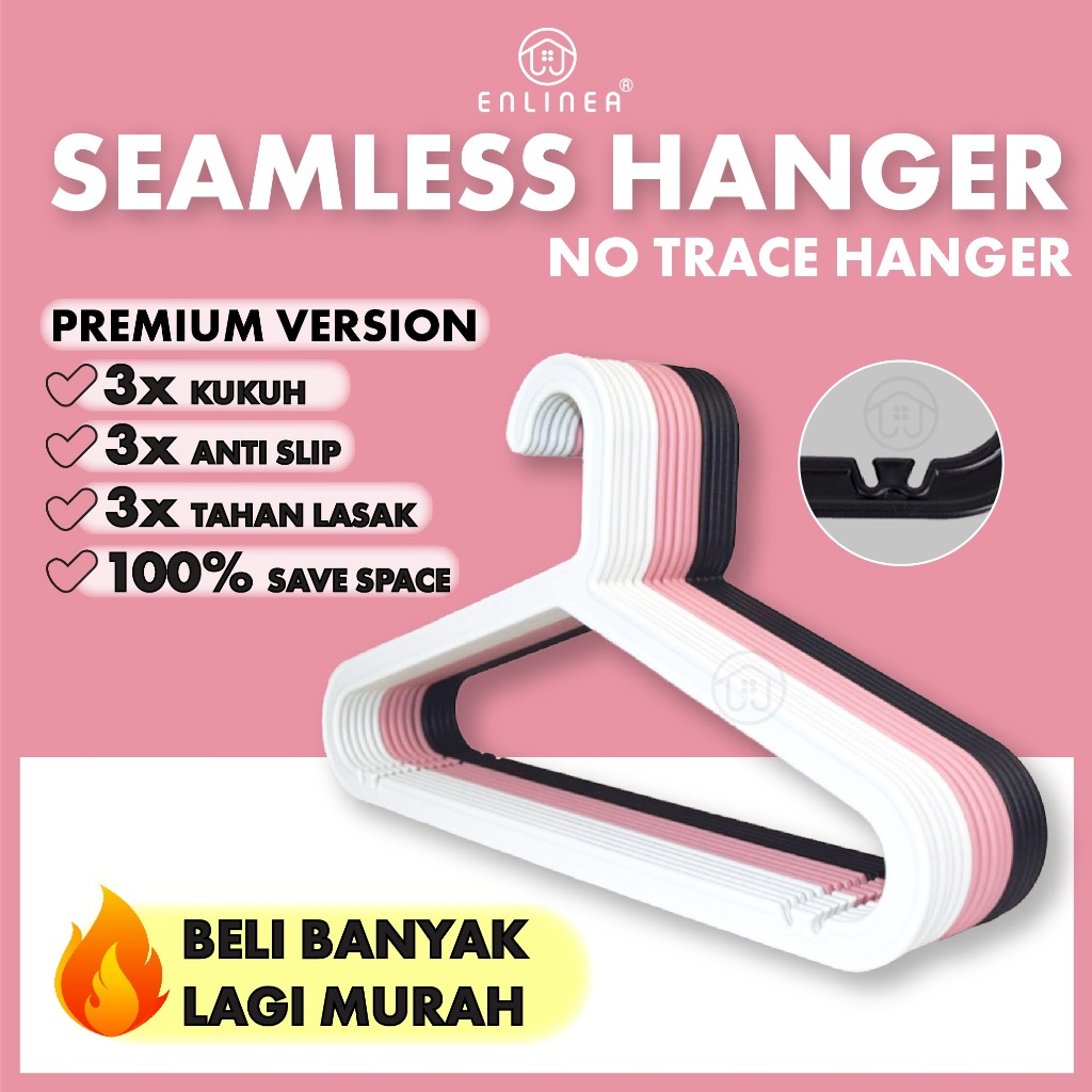 Premium Clothes Hanger Nordic Plastic Hanger No Trace Colour Hanger ...