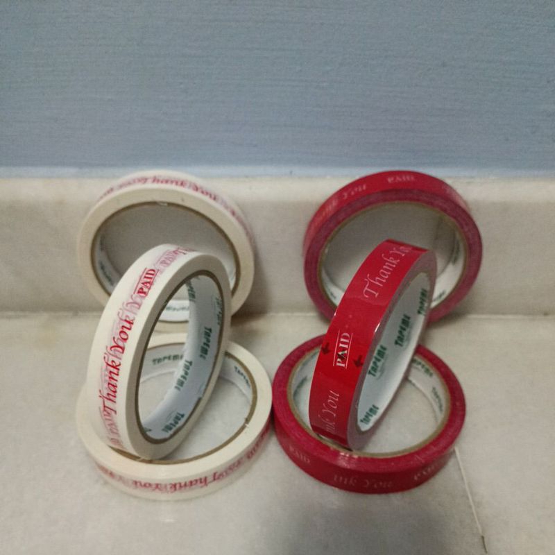 OPP PRINTED THANK YOU & PAID TAPE 18MM X 50 TAPEME | Shopee Malaysia