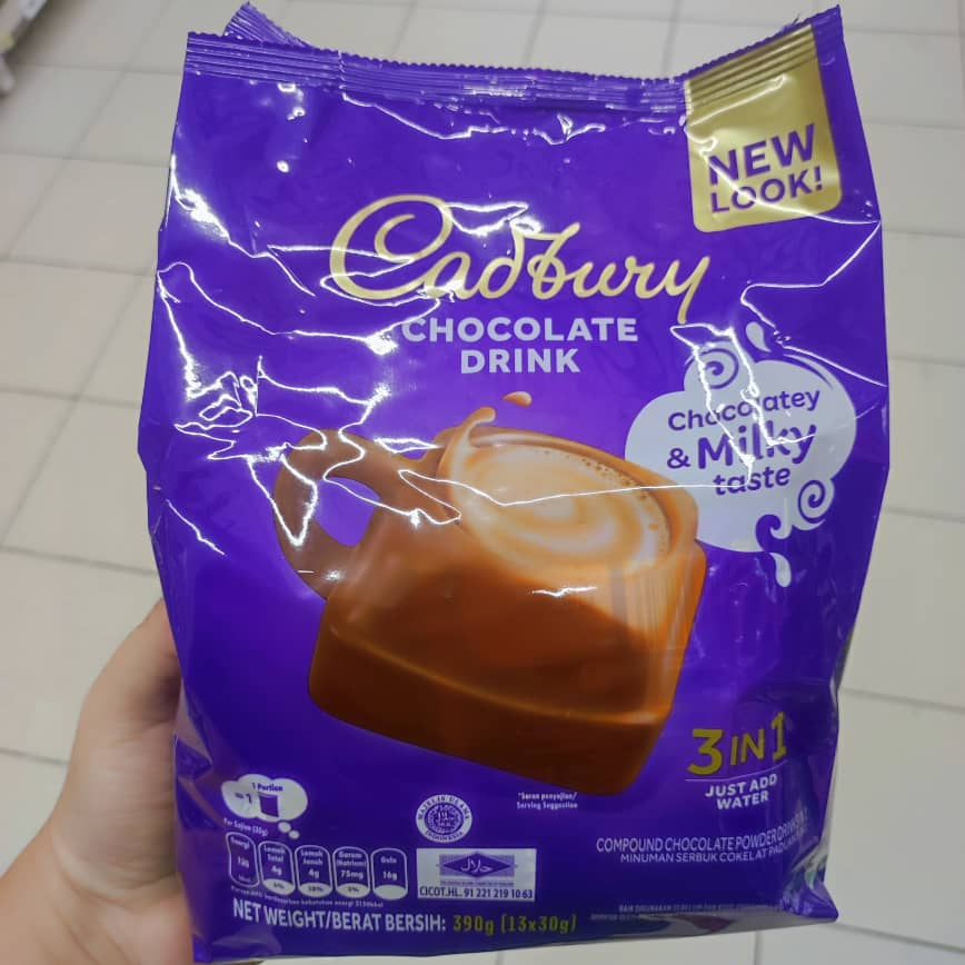 Cadbury Chocolate Drink 3 in 1 13 sachets Minuman Coklat Cadbury ...