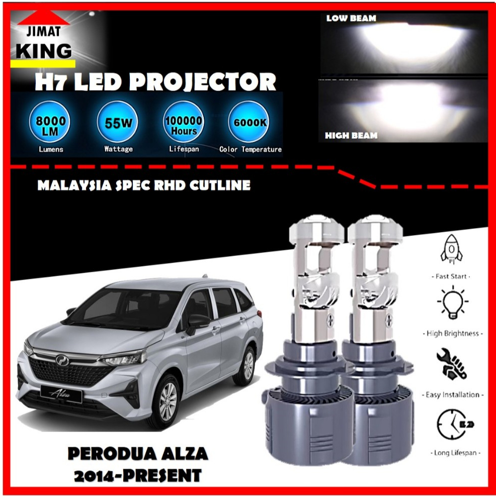 PERODUA ALZA 2014-PRESENT LED Headlight Lampu LED Kereta Car LED Mini ...