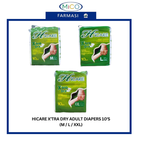 HICARE X'TRA DRY ADULT DIAPERS - (M / L / XXL) | Shopee Malaysia
