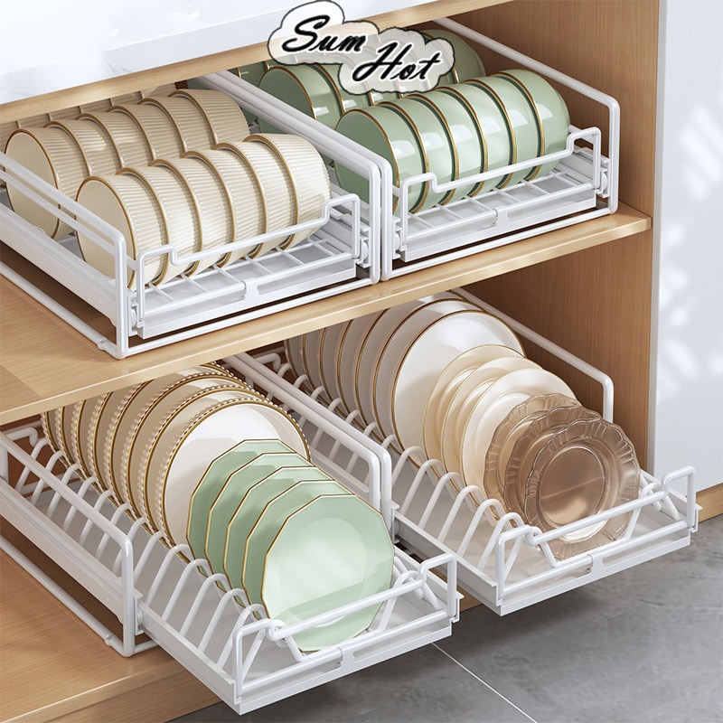 Dish Drainer Rack Black Kitchen Rack Rak Pinggan Pull Out Cabinet rack ...
