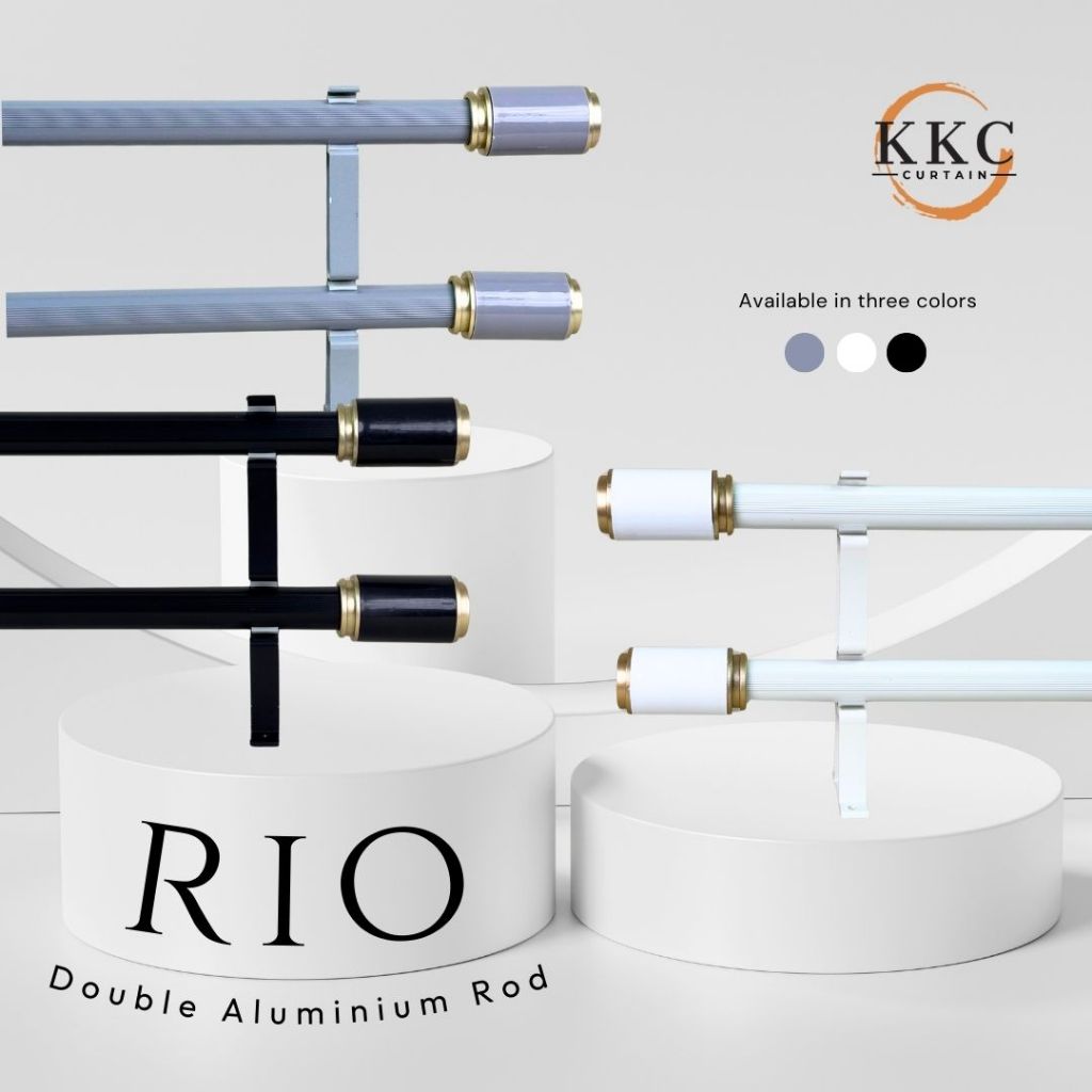 KKC RIO DOUBLE Aluminium Curtain Rod/Kayu Langsir /Rod Langsir ...