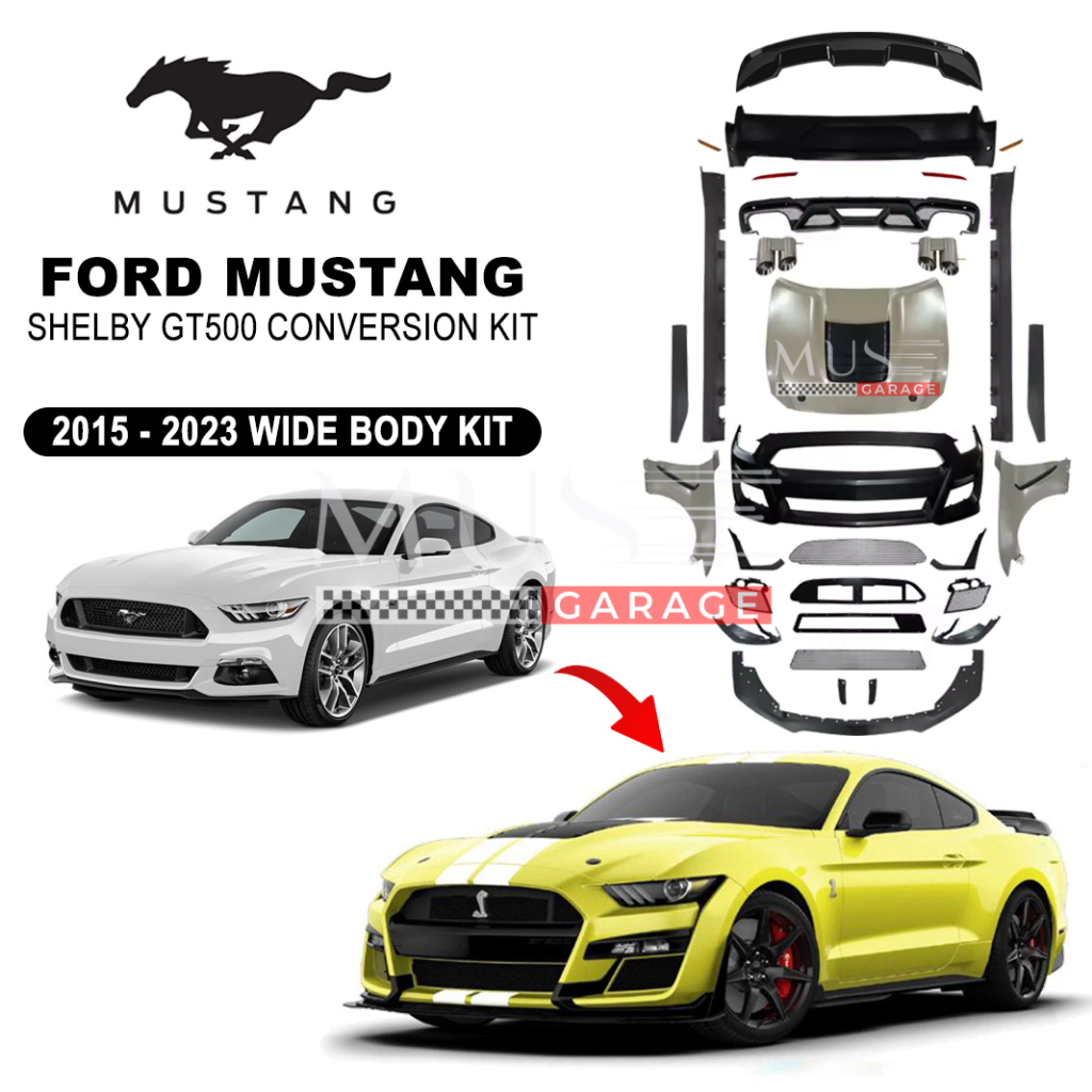 MUSE GARAGE - Ford Mustang 2015-2023 SHELBY GT500 Style Conversion Kit ...