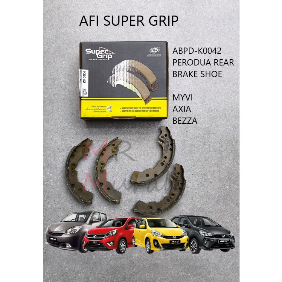 Original Afi ABPD-K0042 Perodua Myvi Bezza Axia Rear Brake Shoe ...
