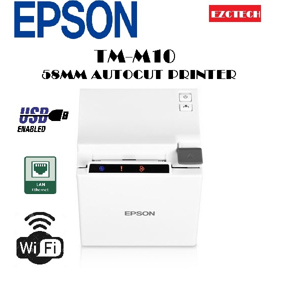 Epson TM-M10 2in 58mm Thermal Receipt Printer - Auto Cutter - USB ...
