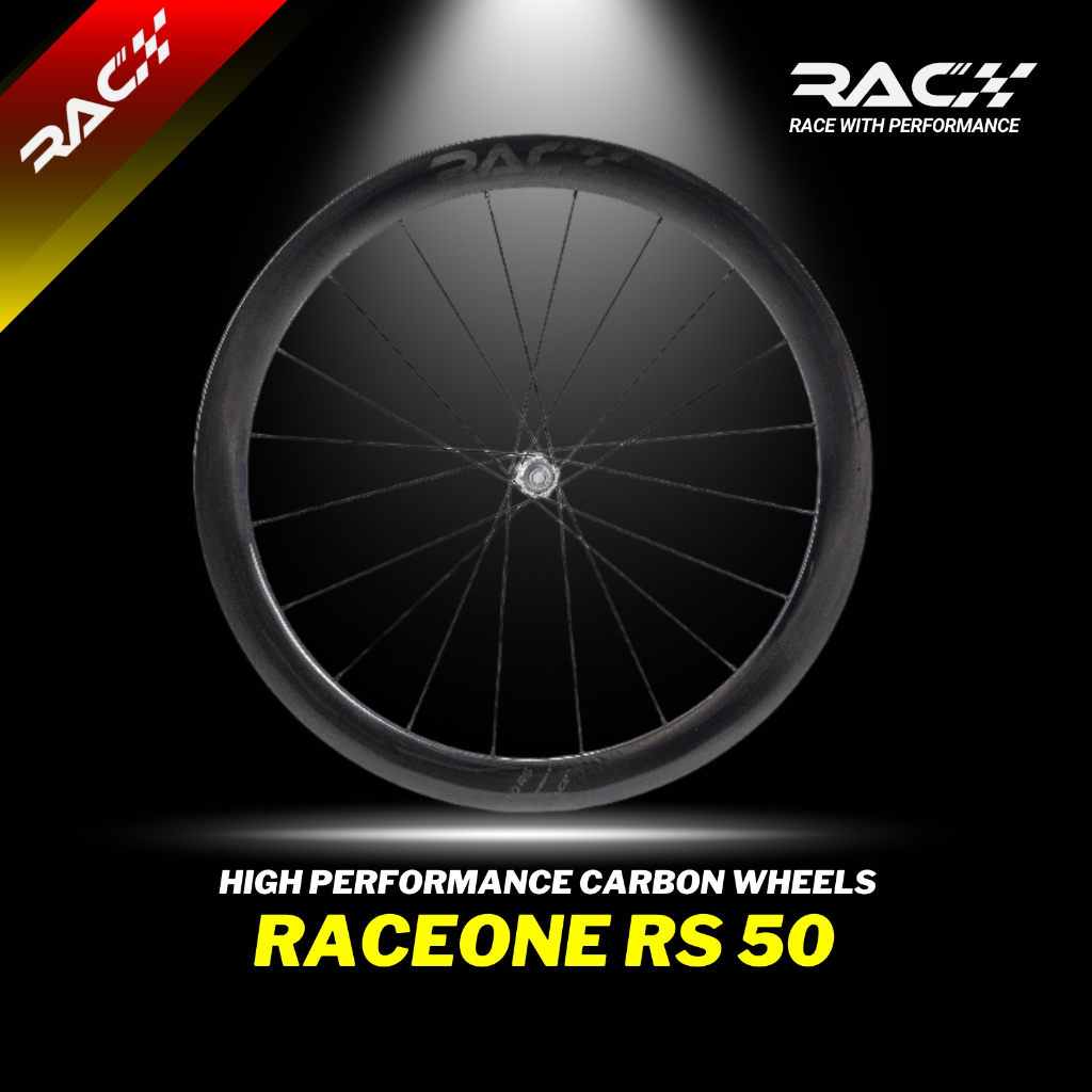RACEONE RS 50MM CARBON WHEELS ROAD BIKE 𝐑𝐈𝐌 𝐁𝐑𝐀𝐊𝐄 | Shopee Malaysia