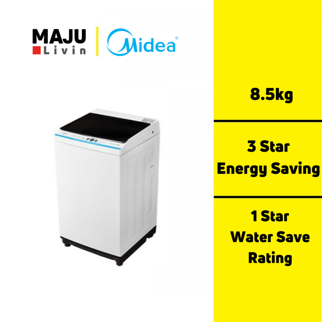 MIDEA 9.5kg Top Load Fully Auto Washing Machine MA100W95-WK | Shopee ...