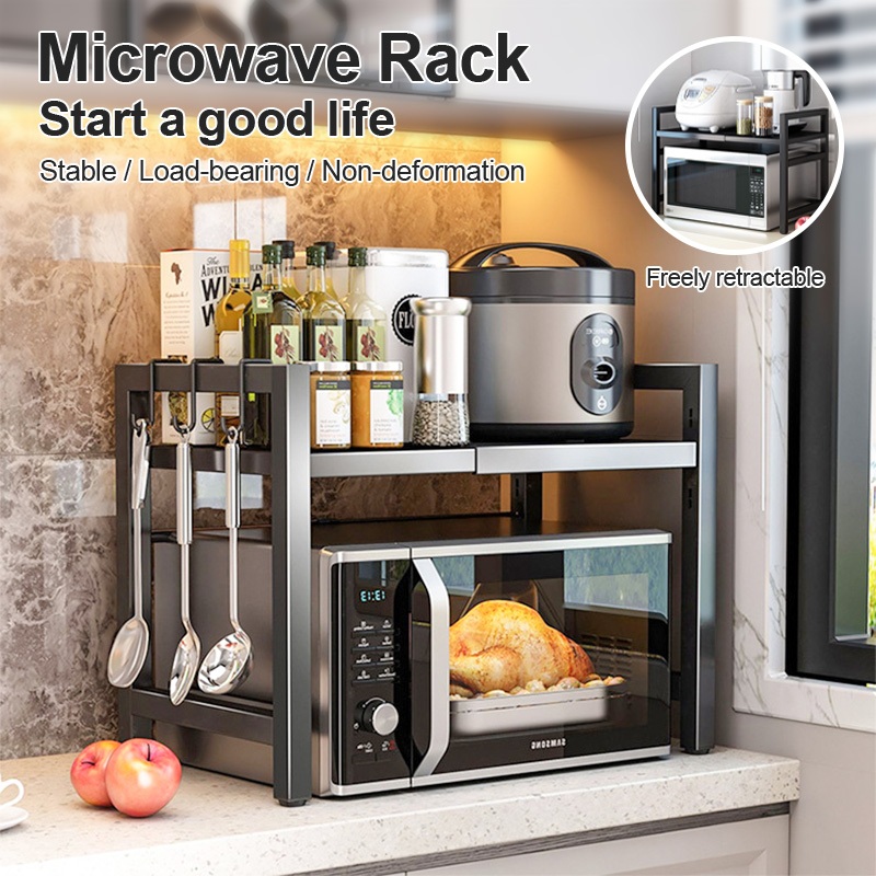Microwave Rack Oven Rack Rak Dapur Adjustable Retractable Rack ...