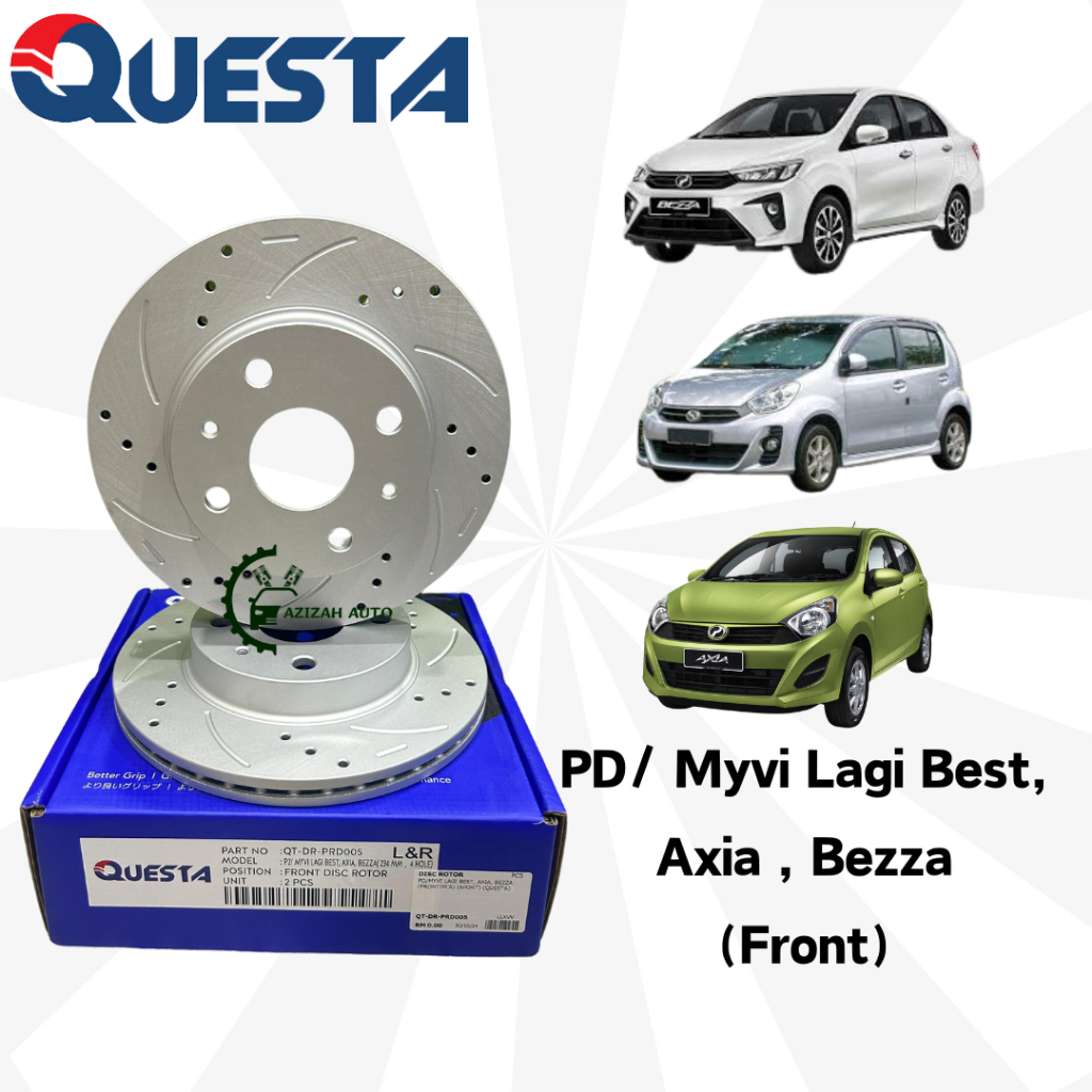 QUESTA BRAKE DISC ROTOR (SPORT) PERODUA MYVI LAGI BEST, AXIA, BEZZA ...