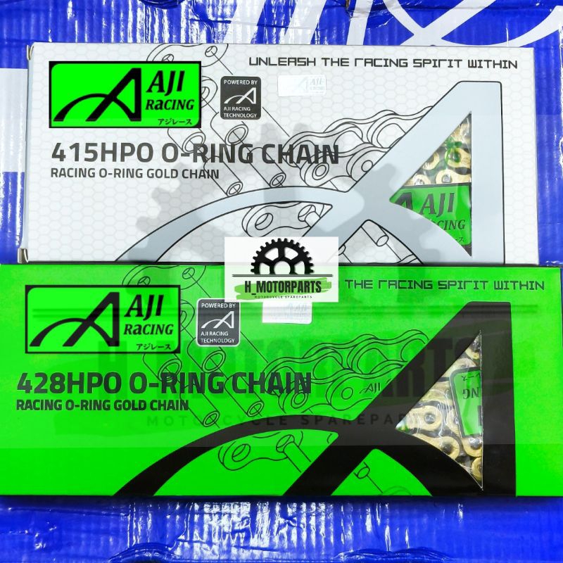 AJI RACING CHAIN ORING GOLD RANTAI MOTOR 415 428 122L 124L 132L 138L ...