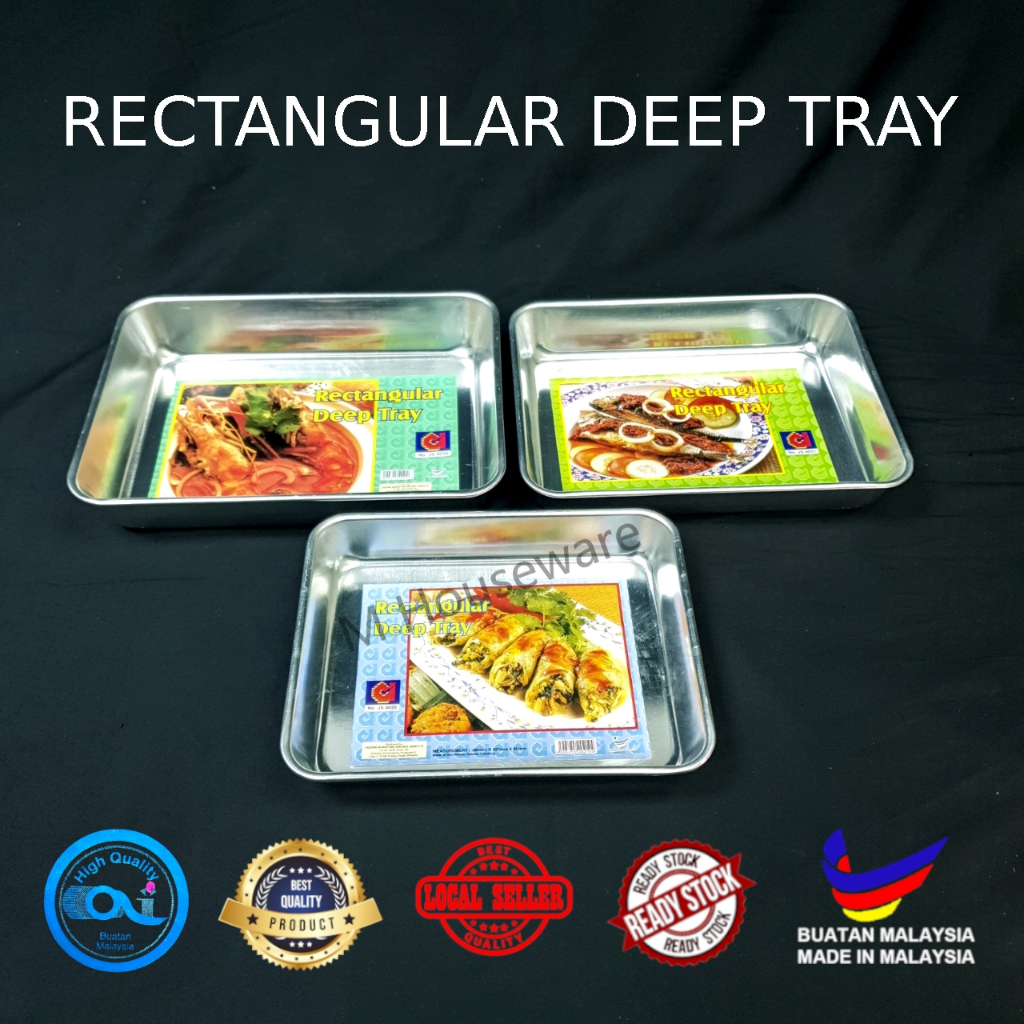 Aluminium Rectangular Deep Tray Bakery Tray Cake Mould Loyang Kek ...