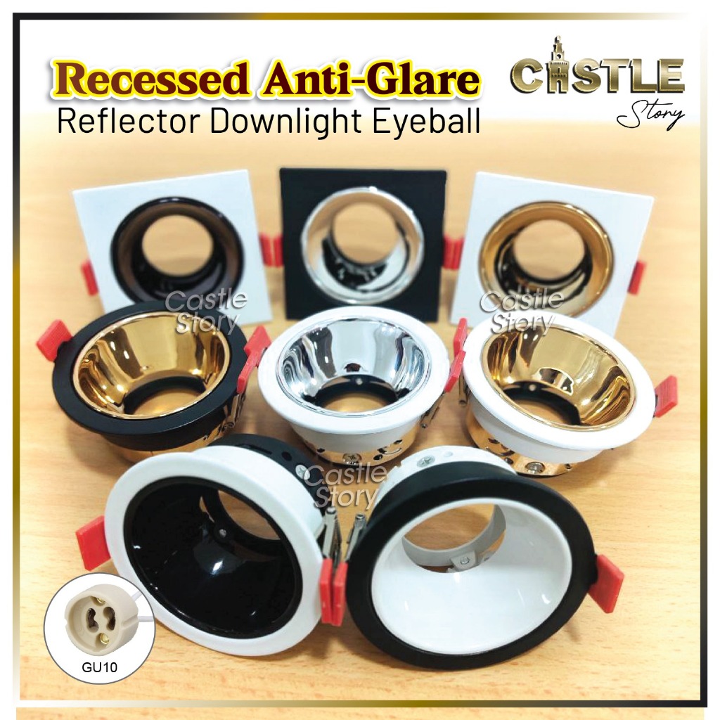 Recessed Anti-Glare Spotlight Anti Glare Downlight Eyeball Black Chrome ...