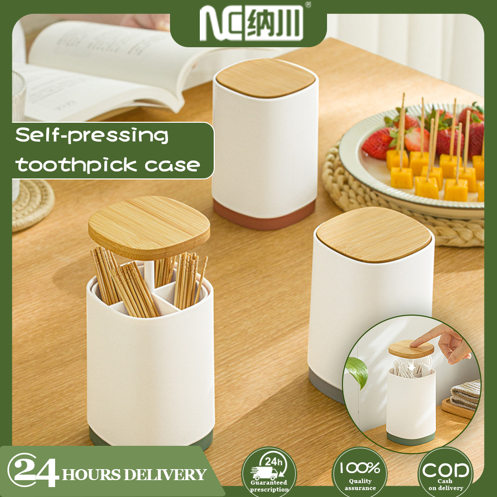 Toothpick Dispenser Box Auto Push-type Toothpick Storage Creative Four ...