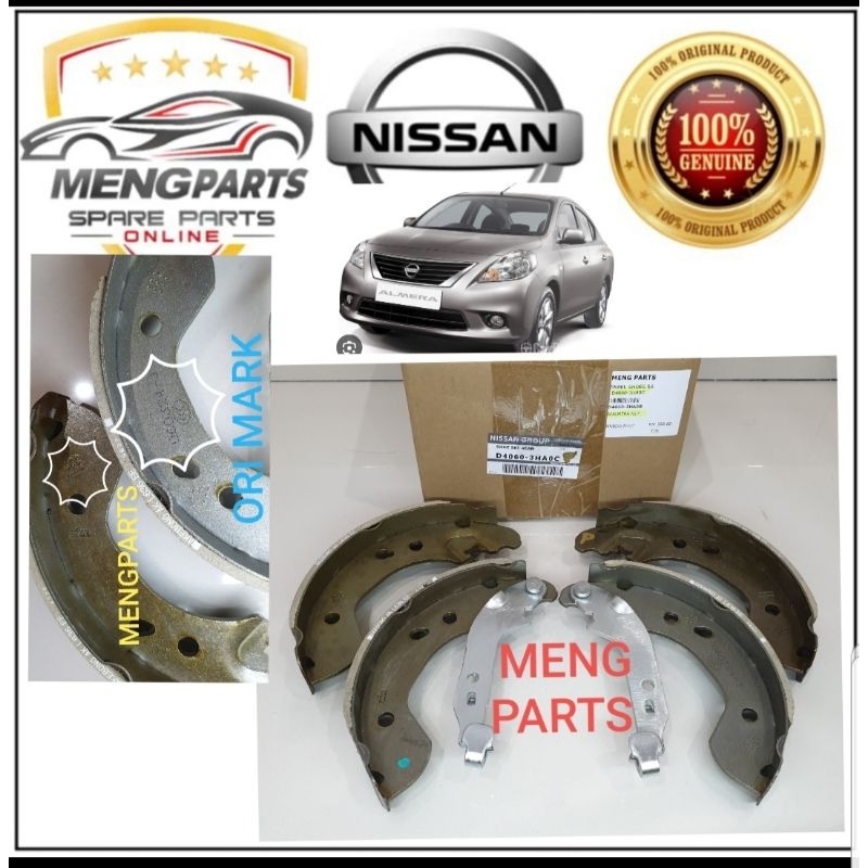 ORIGINAL NISSAN ALMERA N17 REAR BRAKE SHOES SET D4060-3HA0C | Shopee Malaysia