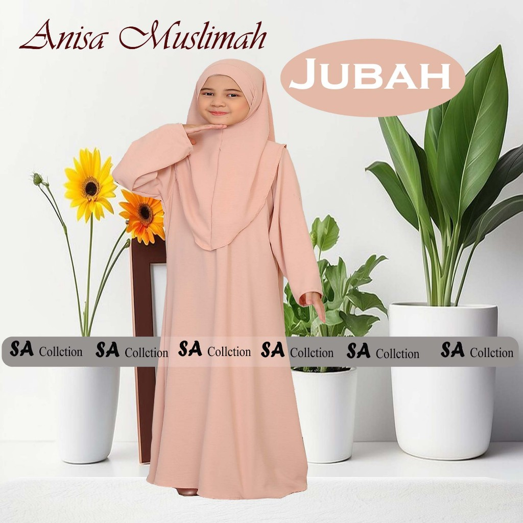 NEW ANISA MUSLIMAH JUBAH PLAIN BUDAK KIDS CEY COTTON 2 YEARS TO 12 ...
