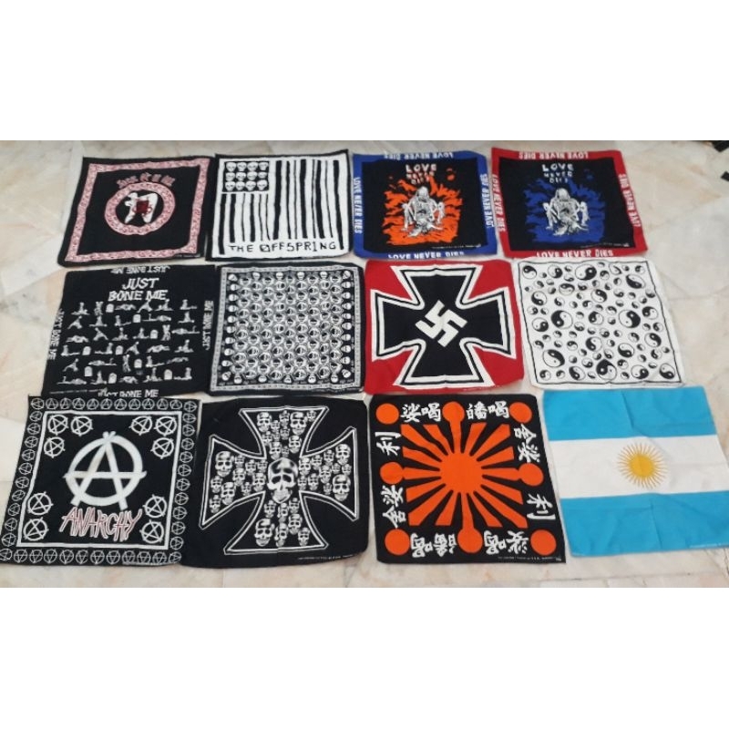 Bandana, Key Saputangan 100% cotton, Anarchy, Elephant, Skull, Bone ...