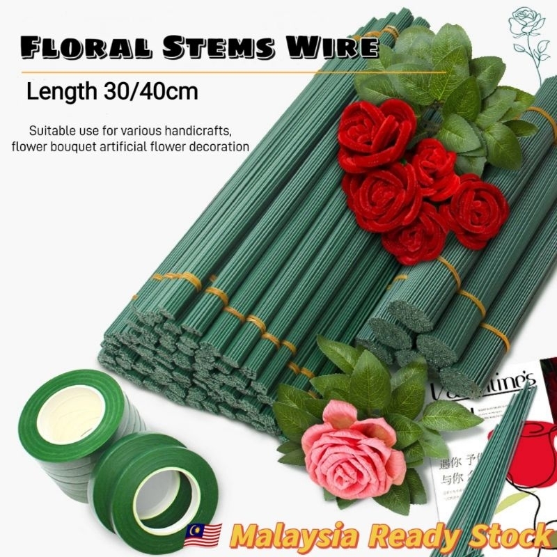 10/15/20/30/40cm Flower Stems Wire Artificial Flower/Dawai Bunga/Batang ...