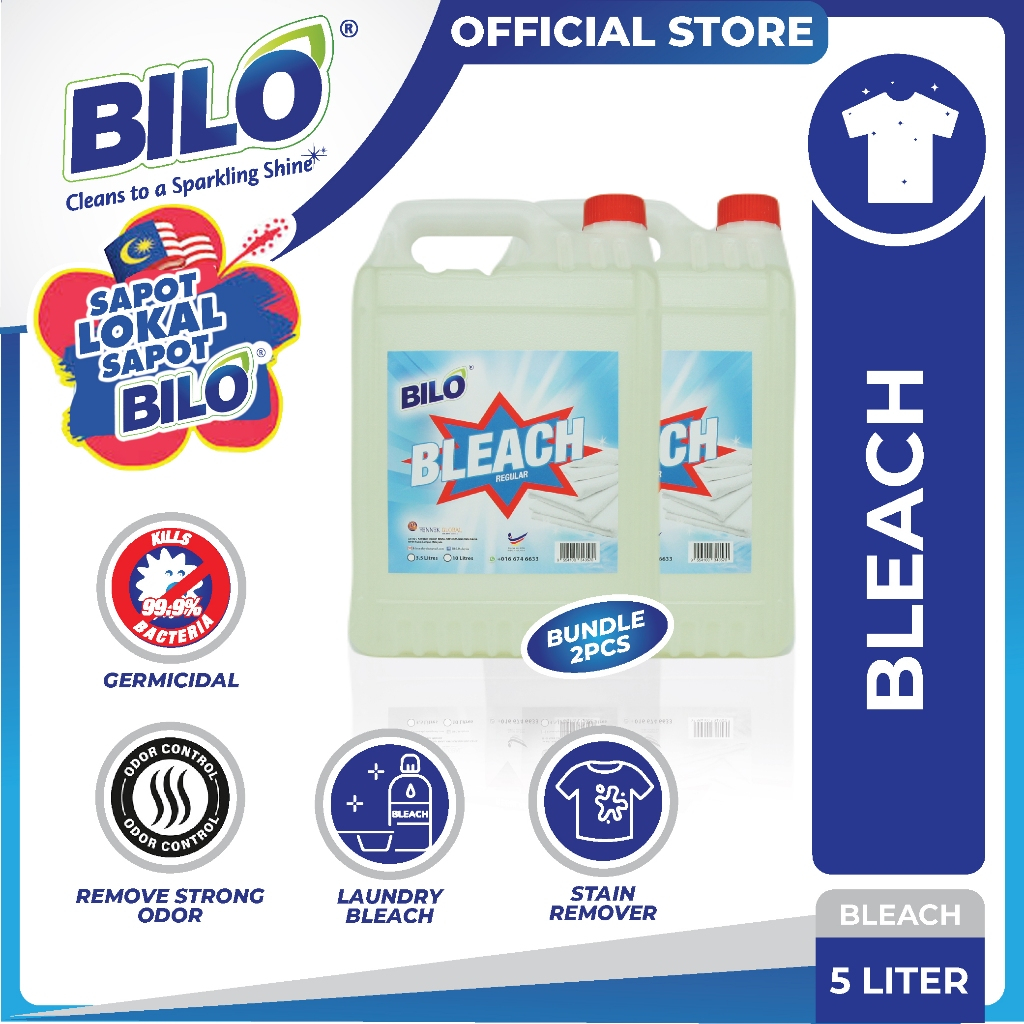 BILO BLEACH/PELUNTUR/KLOROK-5 LITRES (BUNDLE 5 L X 2) - SAVINGS PACK ...